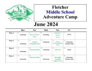 Field Trip Schedule - Middle School 2024 (1) - Town of Fletcher, North ...